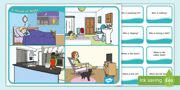 Wh-' Questions Worksheets Picture Scenes (Teacher-Made)