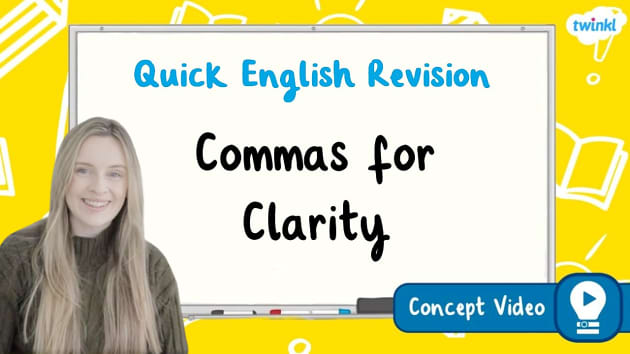 FREE! - Commas for Clarity | KS2 English Concept Video | Twinkl