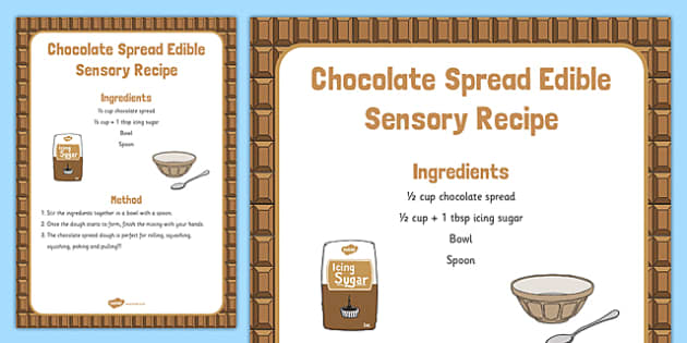 Edible Sensory Recipe - Chocolate Spread (teacher made)