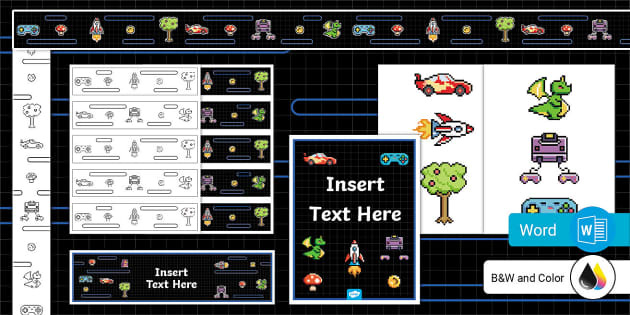 Retro Arcade Theme Editable Bulletin Board Pack - Twinkl