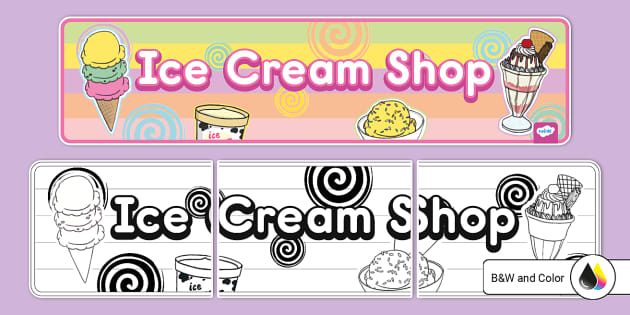 ice cream parlour printables