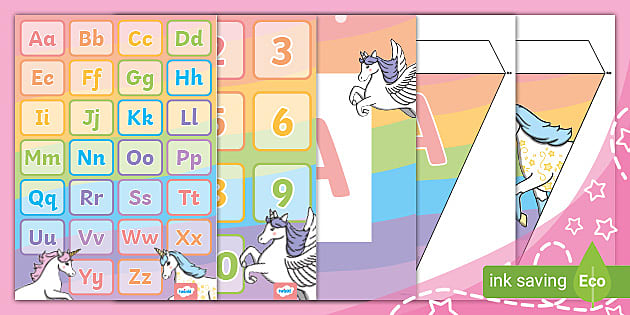 Bunting and Wall Art Pack - Unicorns (teacher made) - Twinkl