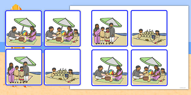Sequencing Cards at the Beach (creat de profesori) - Twinkl