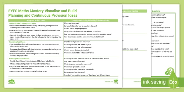 EYFS Maths Mastery Visualise & Build Planning & Provision EYFS Maths Mastery Visualise & Build Planning & Provision