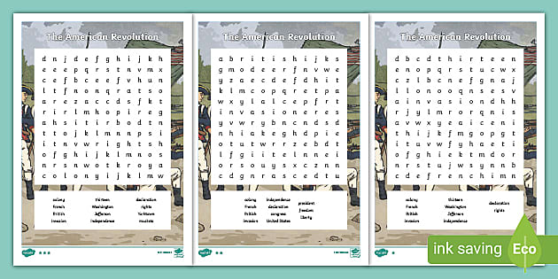 American Revolution Word Search (Teacher-Made) - Twinkl