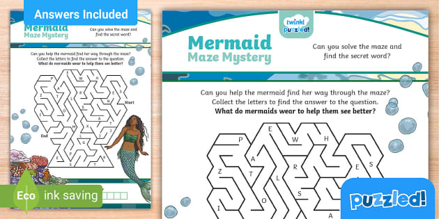 Fun Mermaid Maze Mystery | Twinkl Puzzled (Teacher-Made)