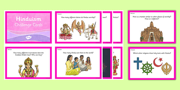 Hinduism Challenge Cards (l'enseignant a fait) - Twinkl