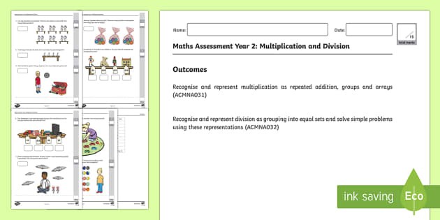 Year 2 Multiplication and Division Maths Test (teacher made)