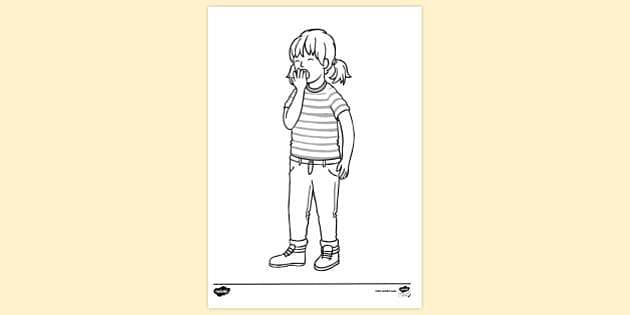 FREE! - Tired Child Colouring | Colouring Sheets - Twinkl