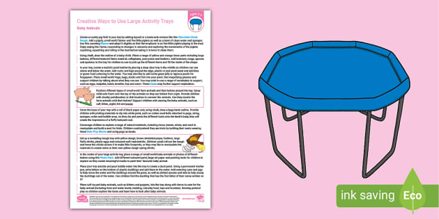 EYFS Ages 2-3 Large Activity Trays: Baby Animals | Twinkl