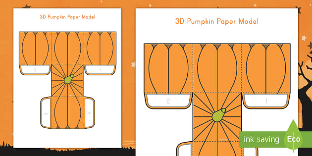3D Pumpkin Paper Model Craft Activity | Halloween | Twinkl