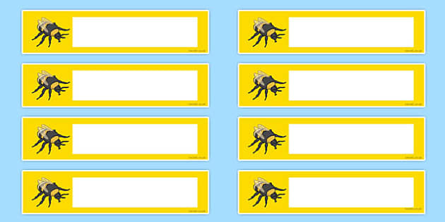 FREE! - Bumble Bee Themed Editable Drawer-Peg-Name Labels (Colourful)