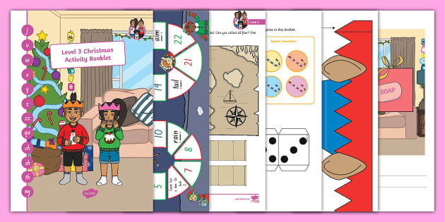Christmas Phonics Level 3 Activity Booklet (teacher made)