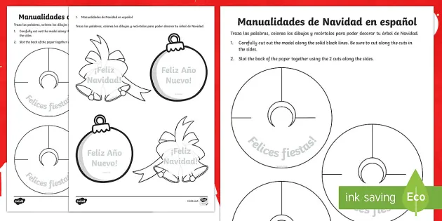 Christmas Crafts Worksheet / Worksheet English/Spanish