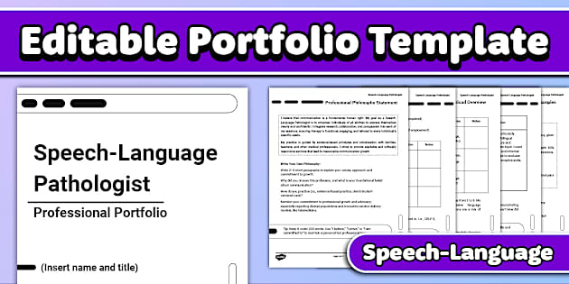 Editable Portfolio Template for SLP