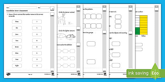 Foundation Term 4 Maths Assessment (teacher made) - Twinkl