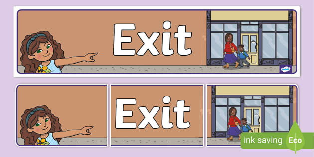๐ Exit Sign Display Banner Teacher Made Twinkl