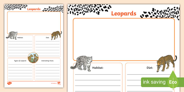 Leopards Fact File Template (Teacher-Made) - Twinkl