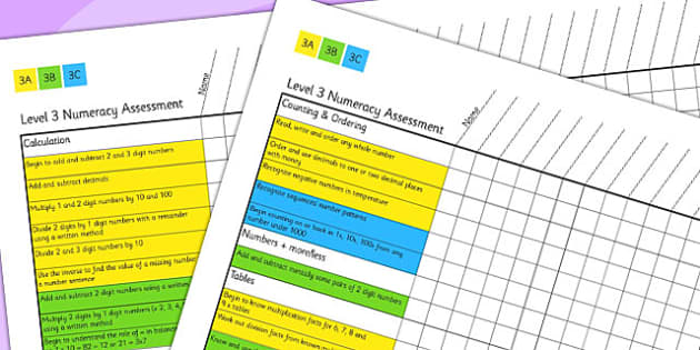 Level 3 Numeracy Assessment teacher Made 