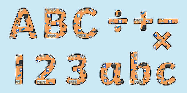Computing Display Themed A4 Display Lettering (teacher made)