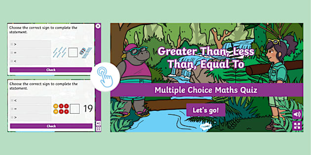 FREE! - 👉 Greater Than, Less Than, Equal To Multiple Choice Quiz - KS1