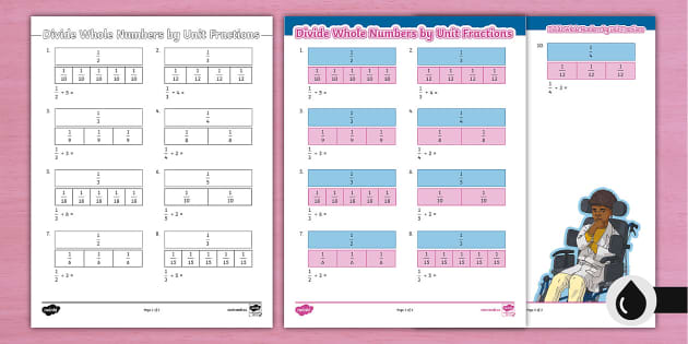Divide 1-Digit Whole Numbers by Unit Fractions Activity