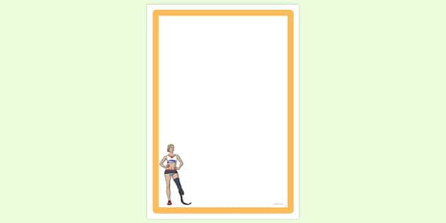 FREE! - Simple Blank Female Para-Games Athlete Page Border