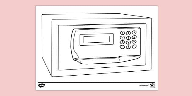 Locked Safe Colouring | Colouring Sheets