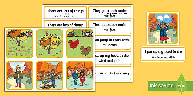 Autumn Simple Sentence Matching Activity (Teacher-Made)