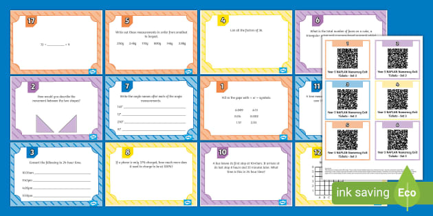 Year 5 NAPLAN Numeracy Exit Tickets - Set 3 | Twinkl