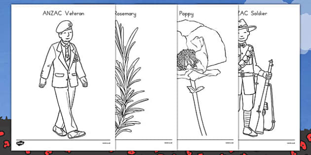 Anzac Day Colouring Sheets - Teaching Resource
