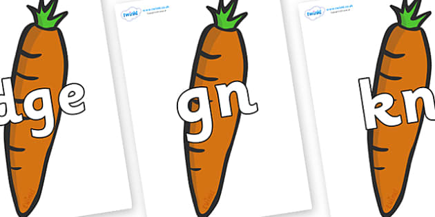 Silent Letters on Carrots (Teacher-Made) - Twinkl
