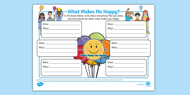 What Makes Me Happy? Mind Map (teacher made) - Twinkl