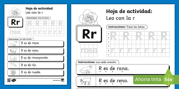 Hoja de actividad: Leo con la r (Teacher-Made) - Twinkl