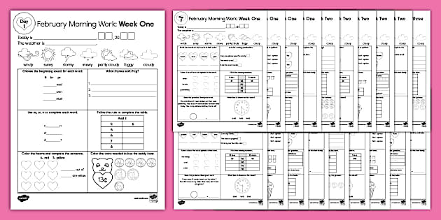 First Grade February Morning Work Bundle (Teacher-Made) First Grade February Morning Work Bundle (Teacher-Made)