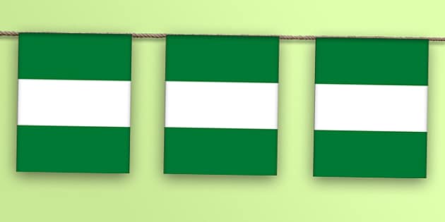 Nigeria Flag Display Bunting (teacher made) - Twinkl