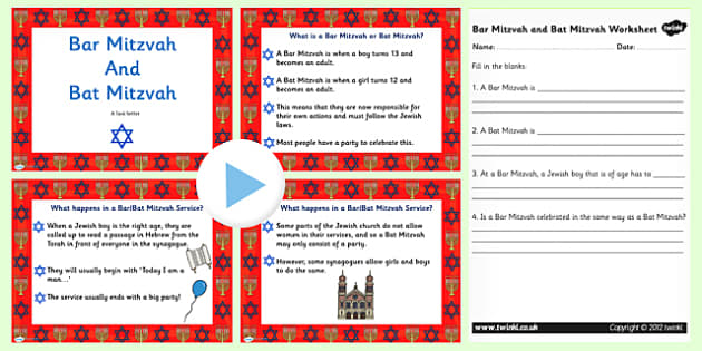 Judaism Bar Mitzvah and Bat Mitzvah Information PowerPoint