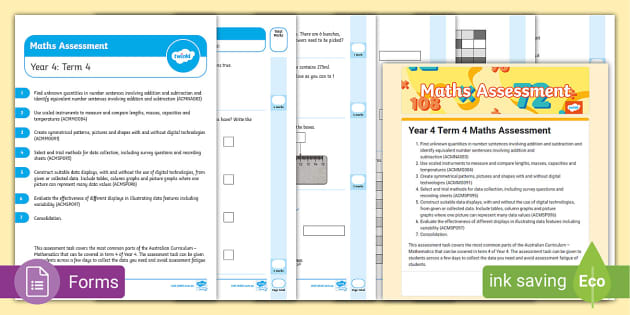 Year 4 Term 4 Maths Assessment (Teacher-Made) - Twinkl