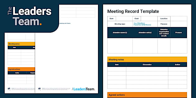 Meeting Record Template
