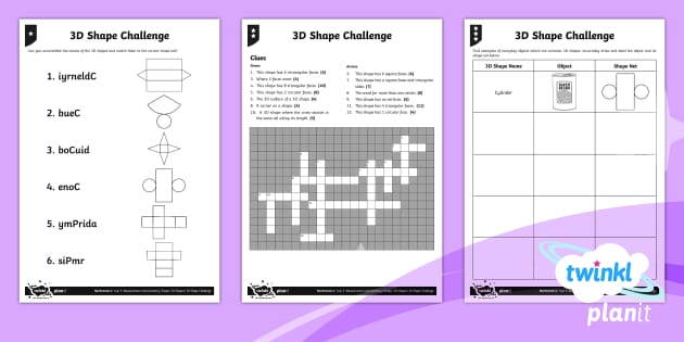 * NEW *Year 5 Shape 3D Shape Challenge Home Learning Tasks