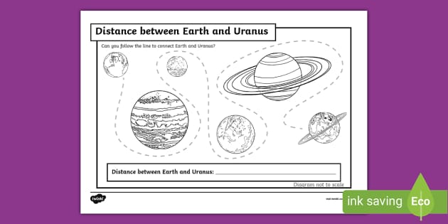Distance From Earth to Uranus Tracing Activity - Twinkl
