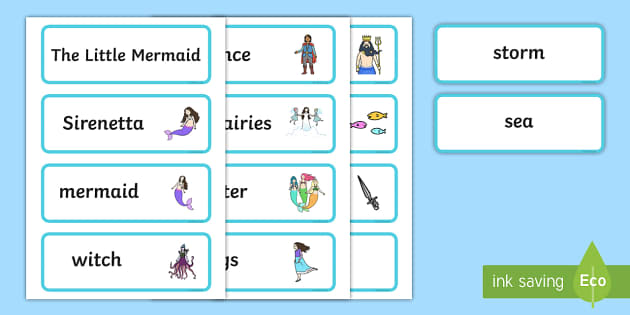 The Little Mermaid Word Cards (Teacher-Made)