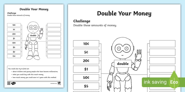 *Singapore Money - Double Your Money Worksheet* - Twinkl