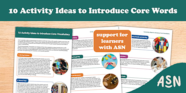 10 Activity Ideas to Support Introducing Core Vocabulary to Learners ...