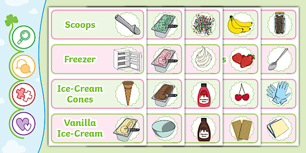 The Ice-Cream Shop Role-Play Word Cards (teacher made)