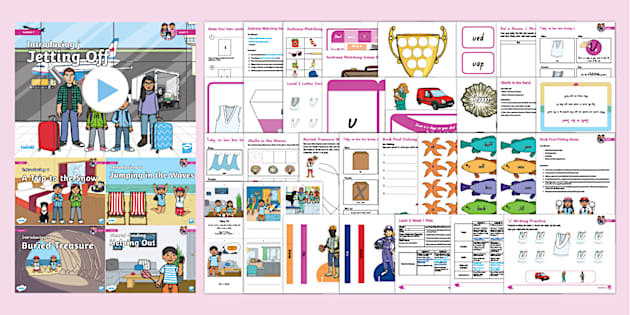 Phonics 'j, v, w x' Level 3 Week 1 Weekly Lesson Pack
