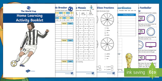 Football Themed Maths Home Learning Activity Booklet for Ages 7-9