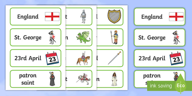 St George's Day Word Cards (teacher made)
