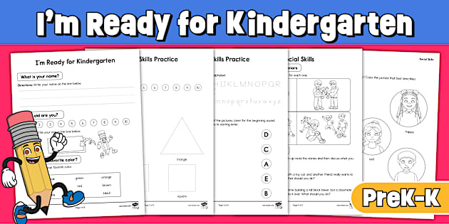 I'm Ready for Kindergarten Worksheets for PreK-K