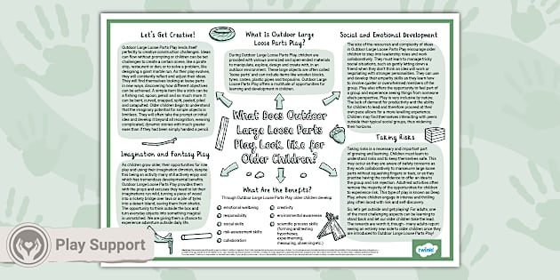 What Does Large Loose Parts Look like for Older Children?